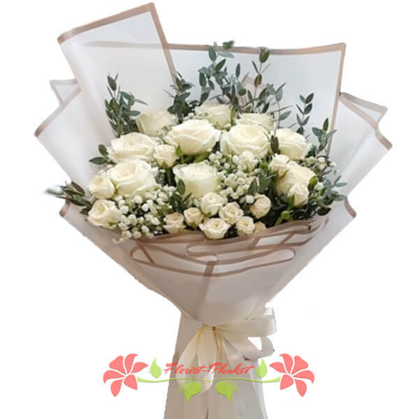 The Angelic Bouquet (White Roses) - Flower Delivery Phuket